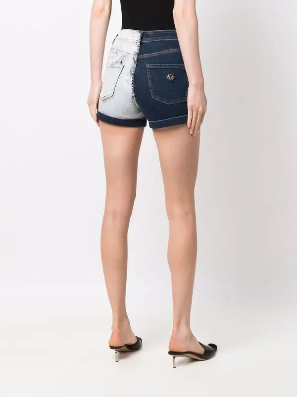 Philipp Plein Two-tone Denim Shorts