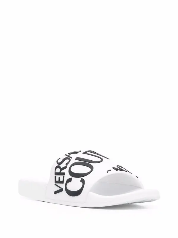 Versace Diagonal Logo Flat Slides