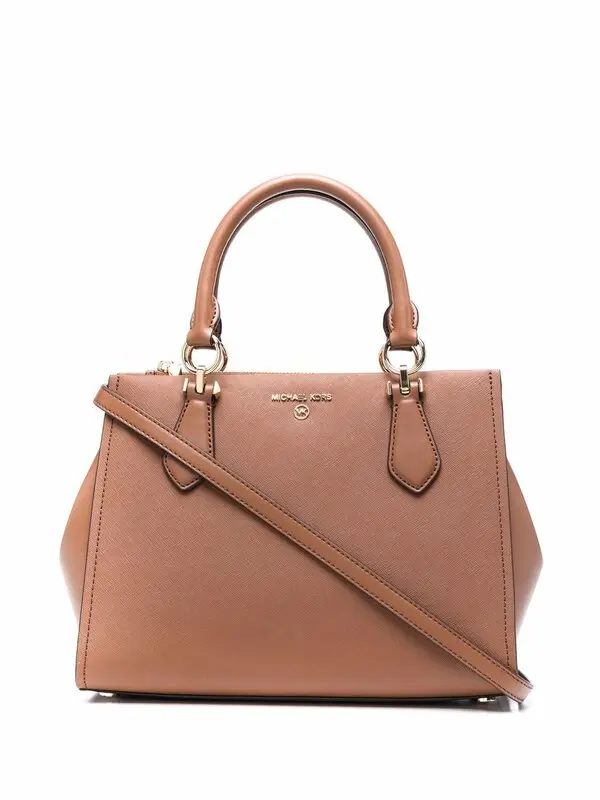 Michael Kors Marilyn Leather Satchel Brown Editorialist