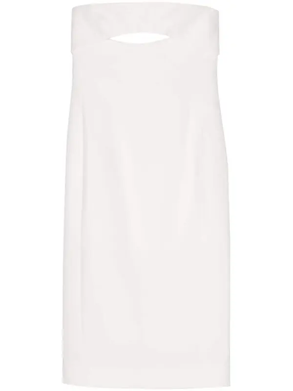 Saint Laurent Silk Strapless Midi Dress