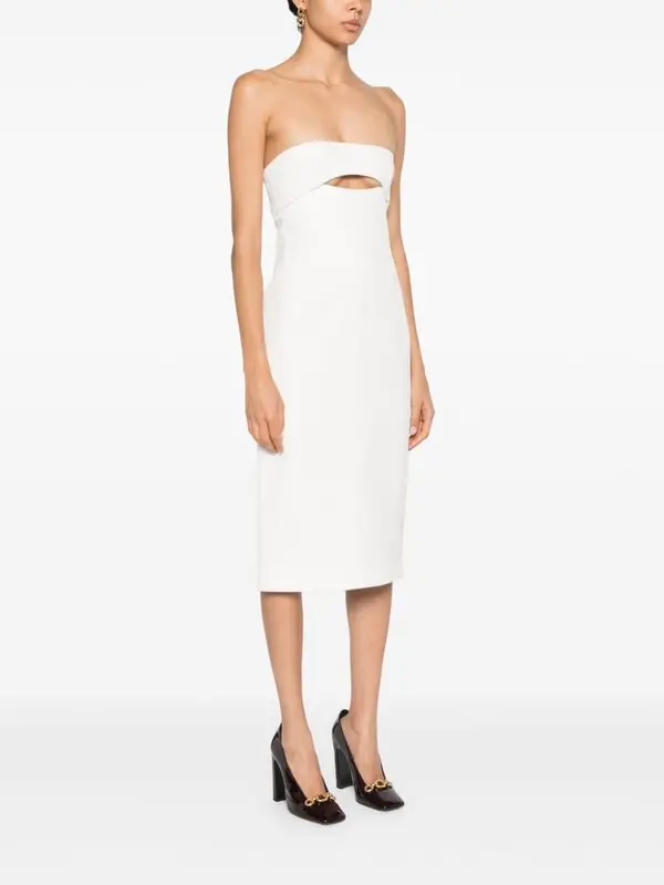 ysl bodycon dress Saint Laurent Stretch Brocade Decollete Mini Dress