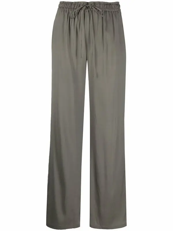 PAULA Drawstring Straight-leg Trousers - Green