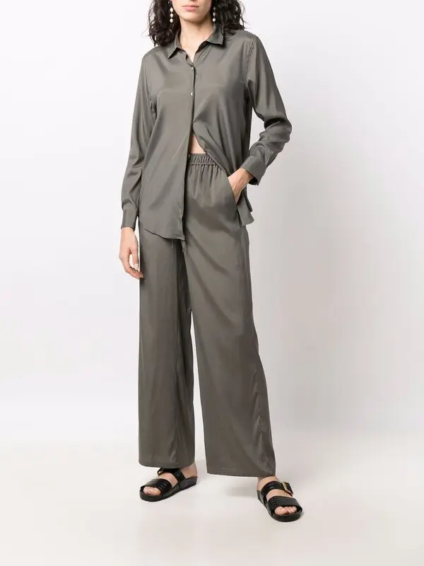 PAULA Drawstring Straight-leg Trousers - Green