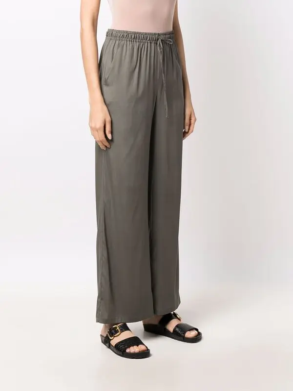 PAULA Drawstring Straight-leg Trousers - Green