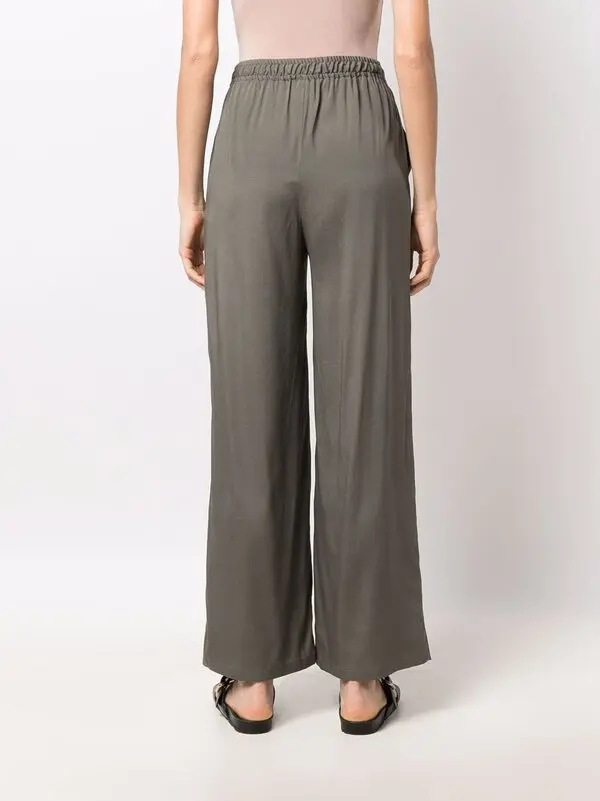 PAULA Drawstring Straight-leg Trousers - Green