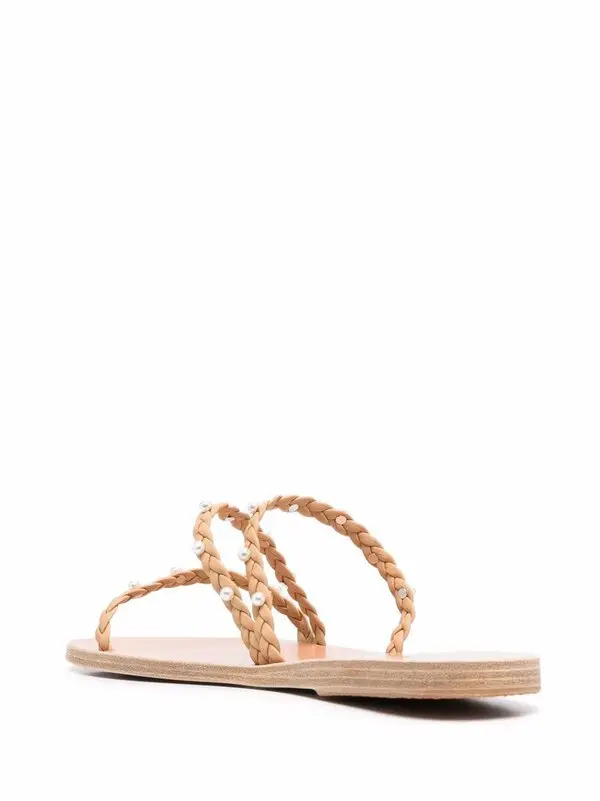 ANCIENT GREEK SANDALS Ekaterini Pearl Leather Sandals