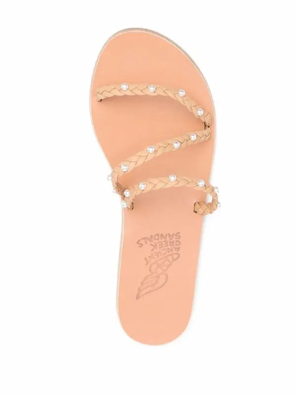 ANCIENT GREEK SANDALS Ekaterini Pearl Leather Sandals