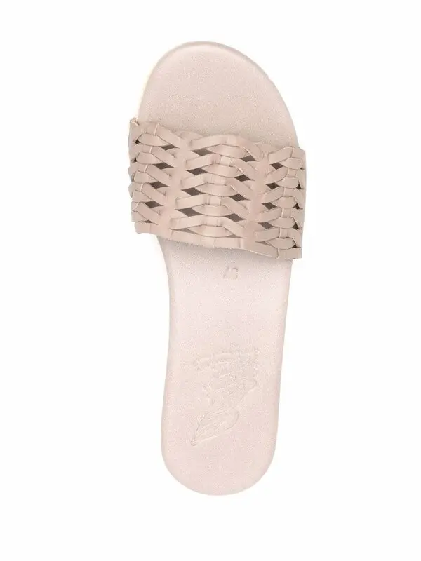 ANCIENT GREEK SANDALS Interwoven Leather Clogs - Grey