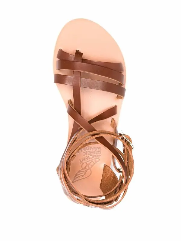 ANCIENT GREEK SANDALS Satira Gladiator Leather Sandals - Brown