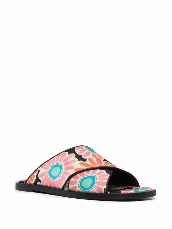 La DoubleJ Daisy-print Sandals