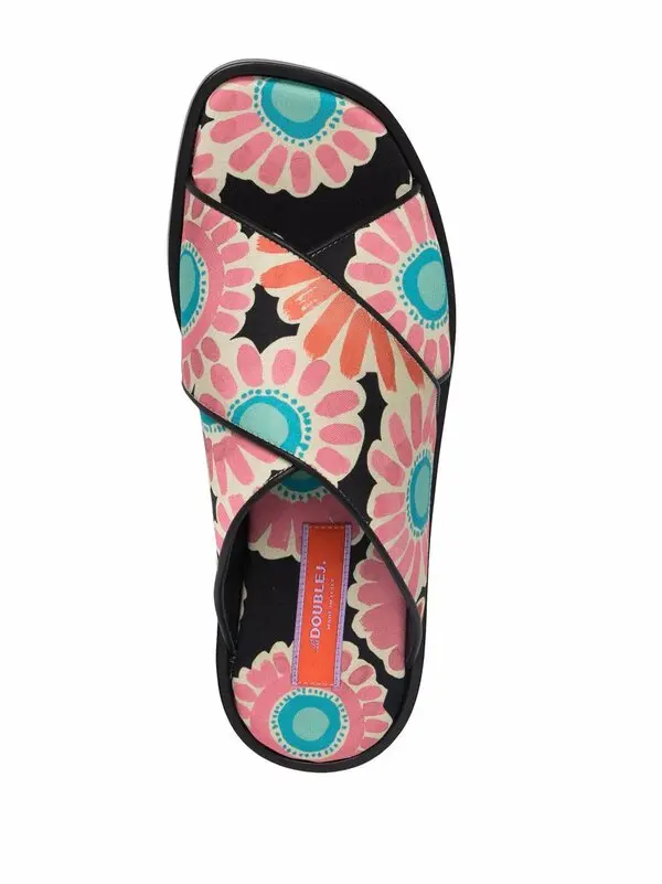 La DoubleJ Daisy-print Sandals