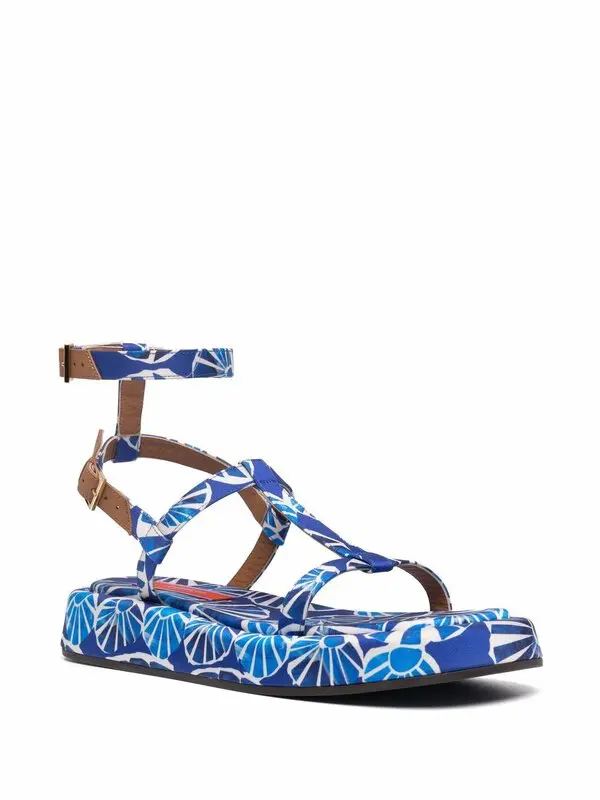 La DoubleJ Jazzy Seashell-print Sandals