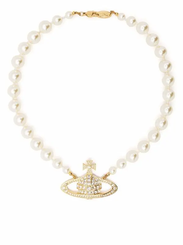VIVIENNE WESTWOOD Bas Relief Pearl Choker - White