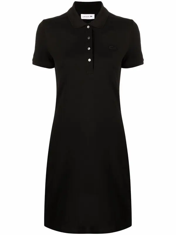 Lacoste Logo-patch Polo Dress - Black