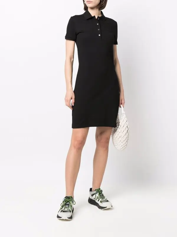 Lacoste Logo-patch Polo Dress - Black
