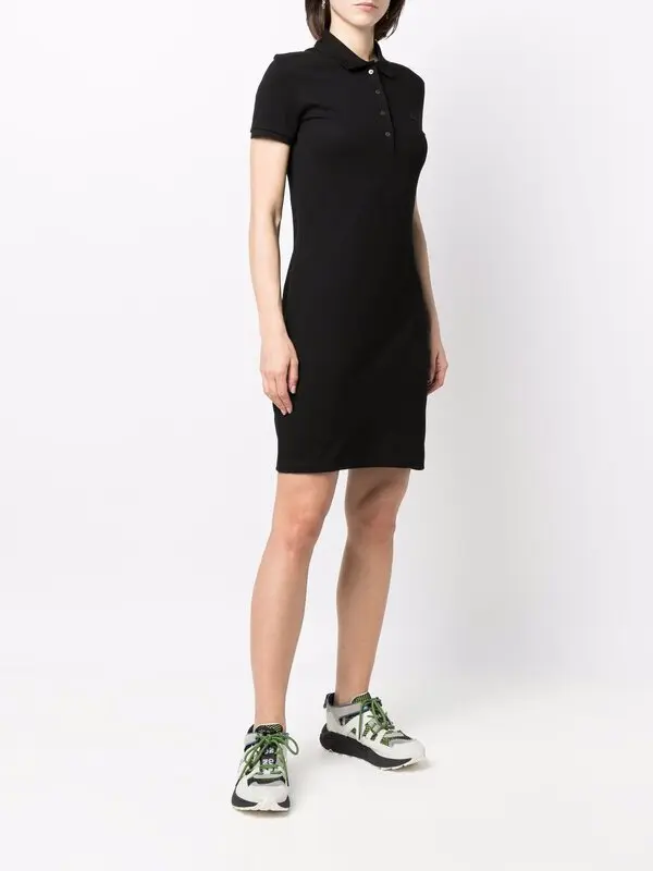 Lacoste Logo-patch Polo Dress - Black