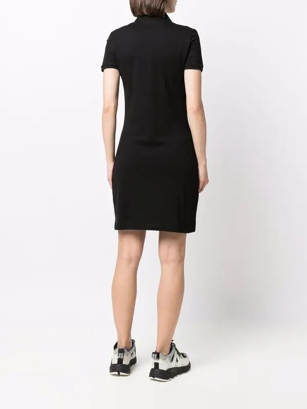 Lacoste Logo-patch Polo Dress - Black
