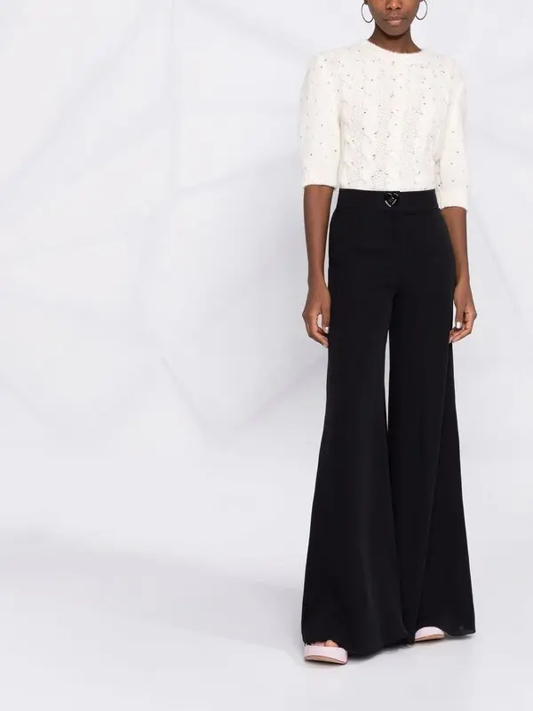 Moschino High-waisted Flared Trousers - Black