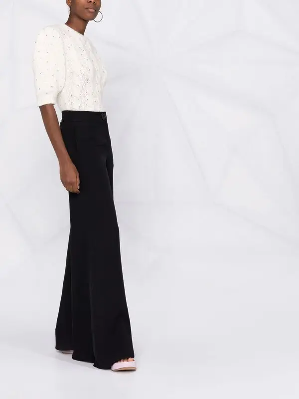 Moschino High-waisted Flared Trousers - Black