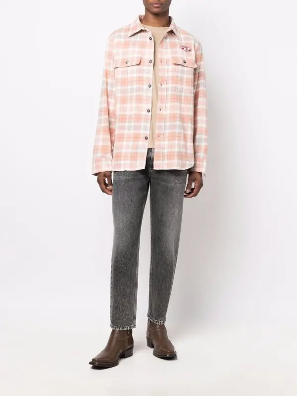 DIESEL® Logo-patch Patterned Shirt