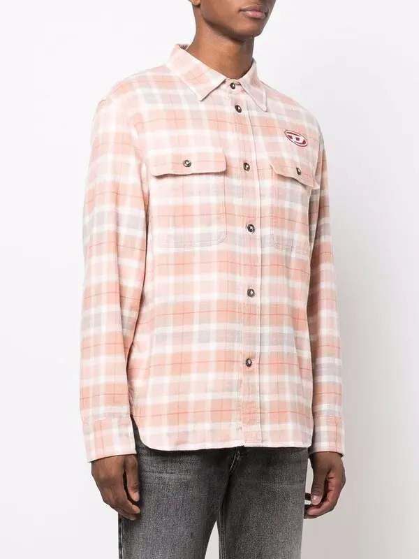 DIESEL® Logo-patch Patterned Shirt