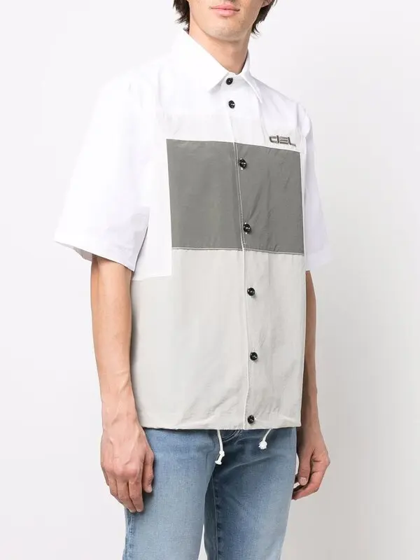 DIESEL® Embroidered-logo Colour-block Shirt