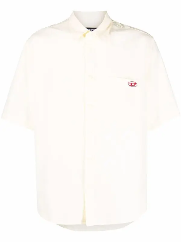 DIESEL® Logo-patch Short-sleeve Shirt - Yellow