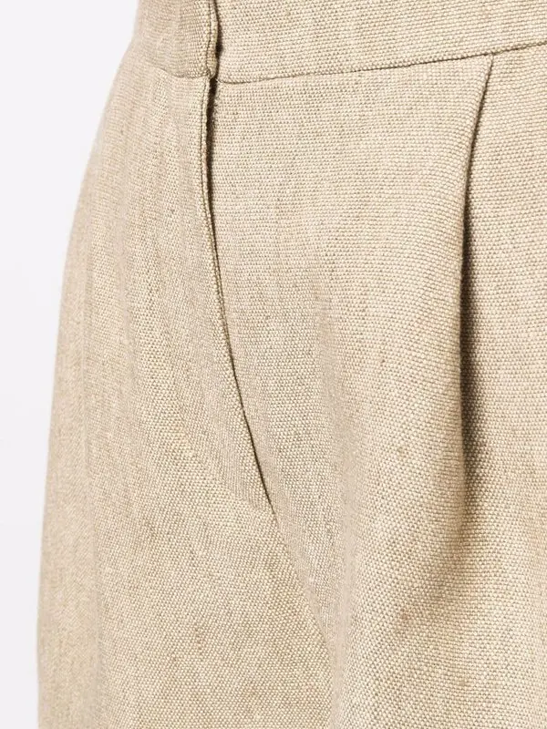 Alberta Ferretti High-waist Linen Shorts