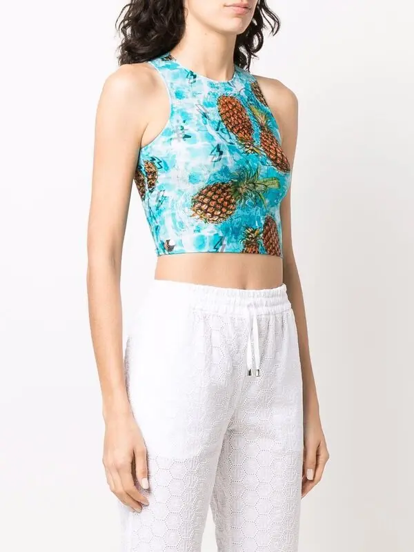 Philipp Plein Pineapple Skies Crop Top
