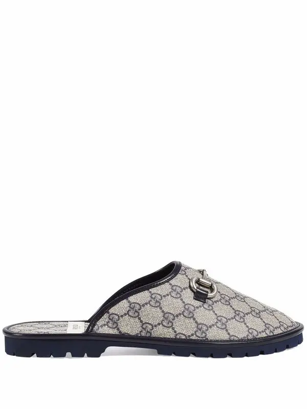 Gucci Gg Supreme Horsebit-detail Slippers