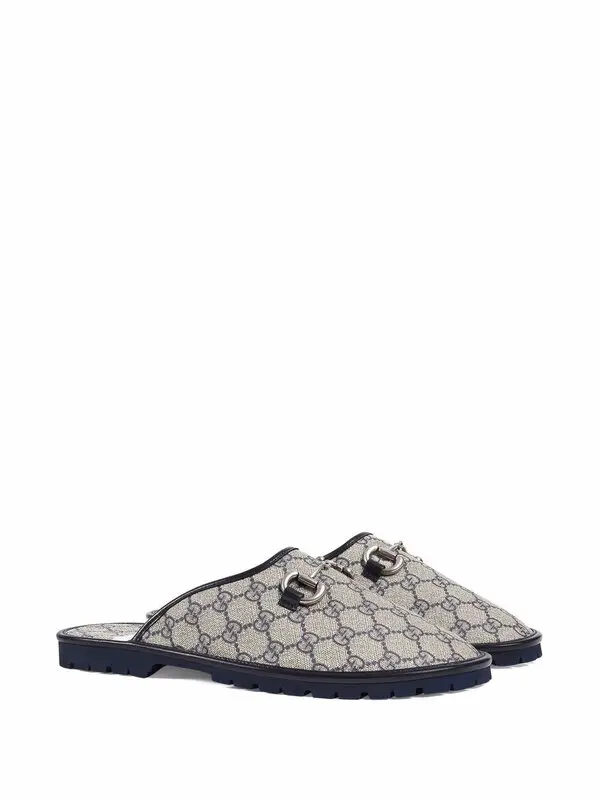 Gucci Gg Supreme Horsebit-detail Slippers