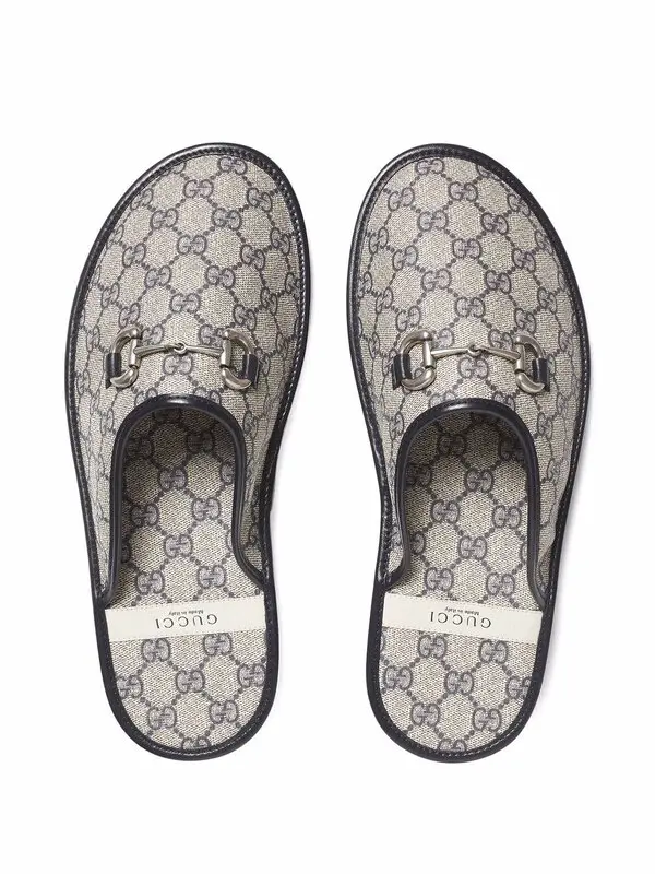 Gucci Gg Supreme Horsebit-detail Slippers