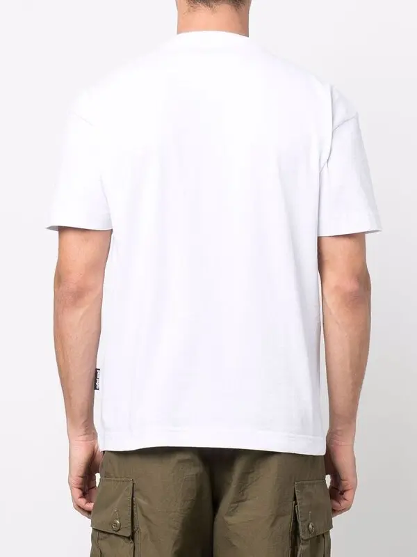 Palm Angels Leaf-print Crew Neck T-shirt - White