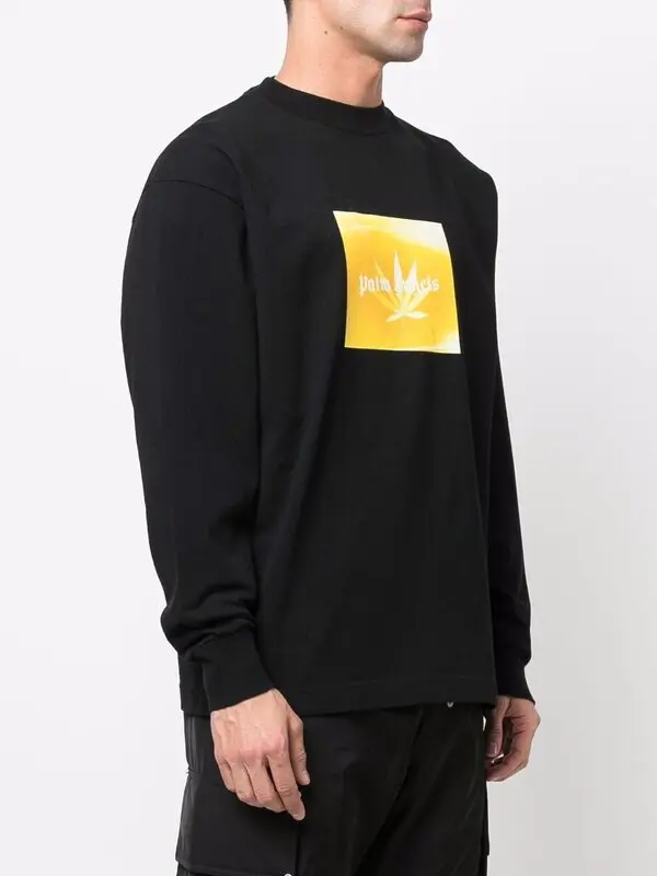 Palm Angels Leaf Print Crewneck Sweatshirt