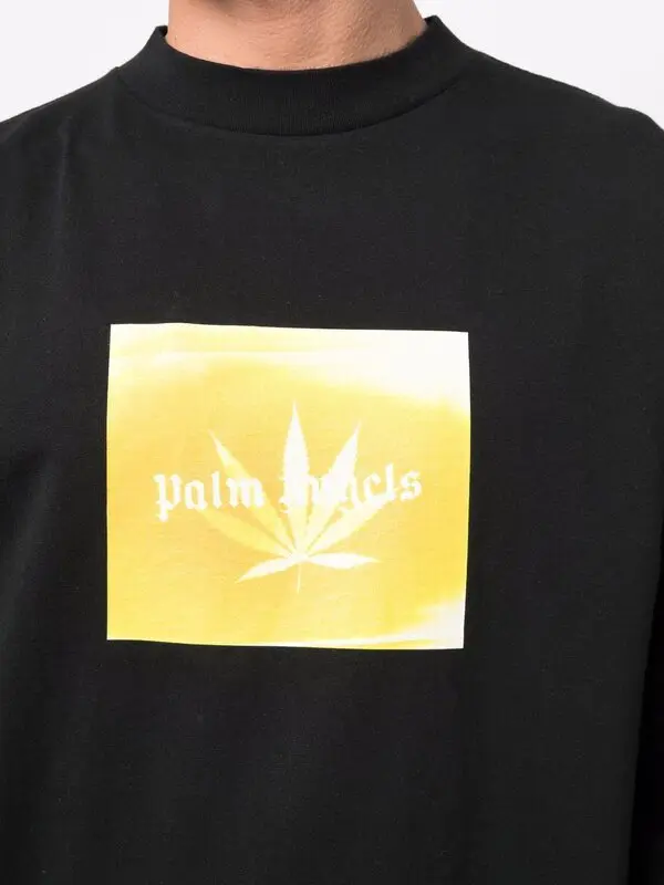 Palm Angels Leaf Print Crewneck Sweatshirt