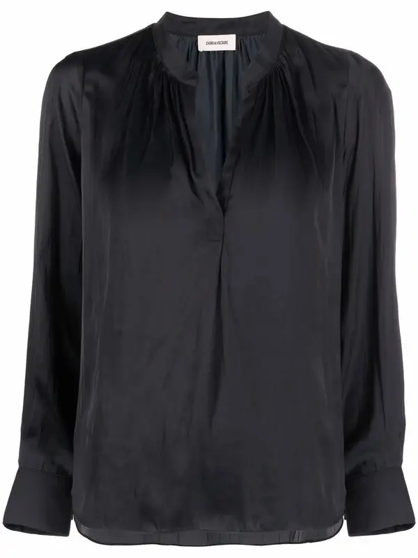Zadig&Voltaire Satin-finish V-neck Blouse - Black