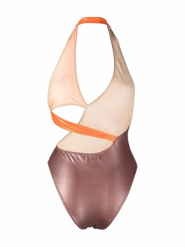 ALESSANDRO VIGILANTE Asymmetric Swimsuit - Brown