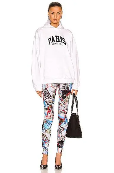 Balenciaga Wide Fit Hoodie In White