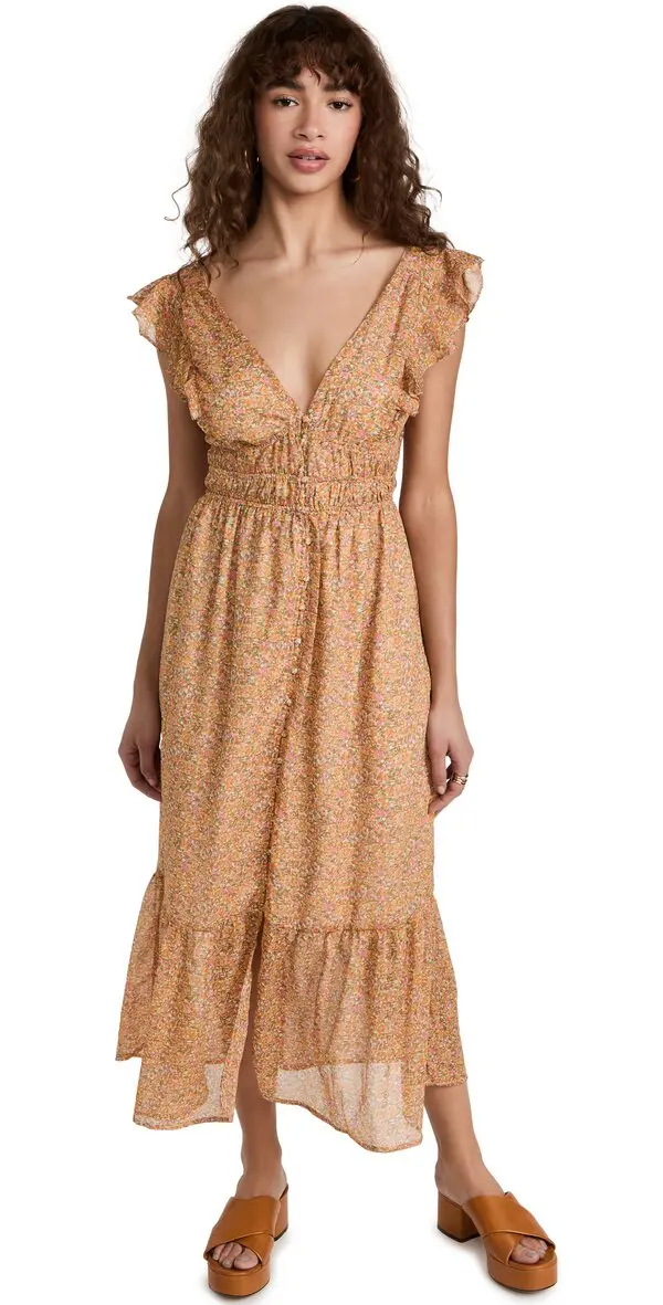 Astr The Label Montreal Dress In Orange Multi Floral - 30% Off |  Editorialist