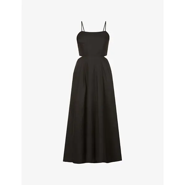 Viktoria & Woods Dragonfly Linen-Blend Midi Dress - Black | Editorialist