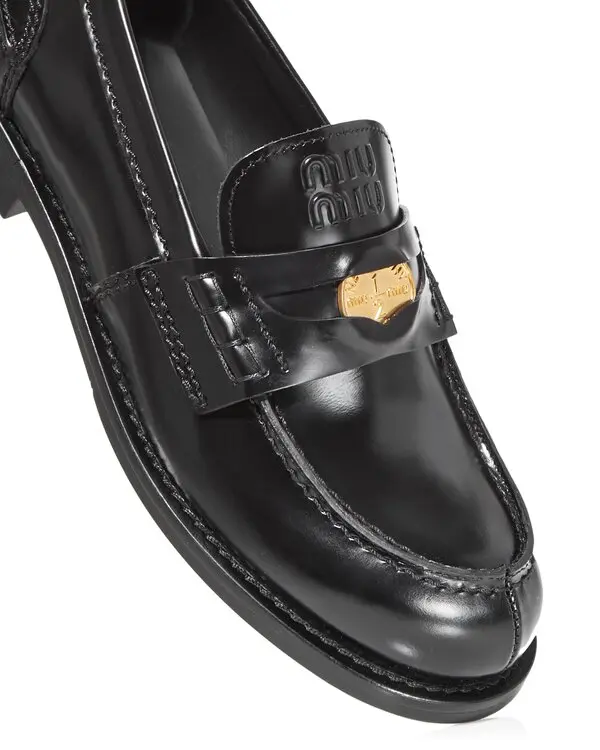 Miu Miu Penny Coin Loafers - Nero