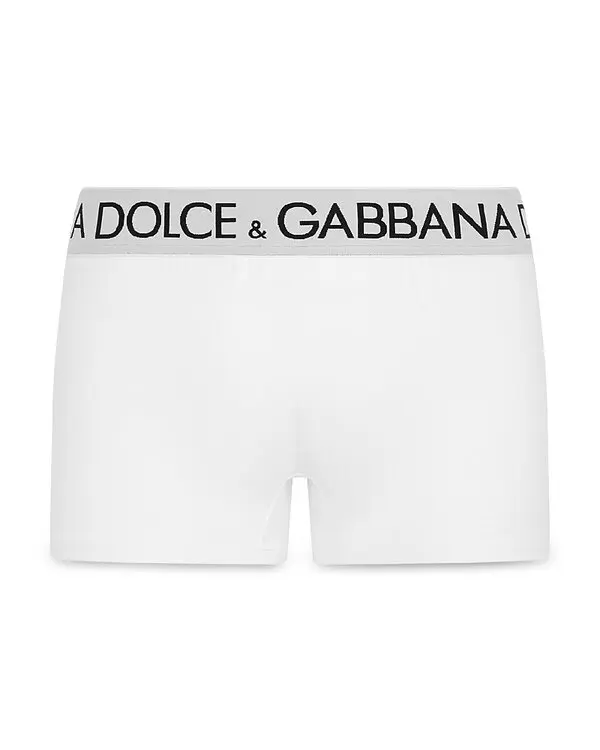 Dolce & Gabbana Cotton Blend Logo Waistband Boxer Briefs - Bianco Ottico