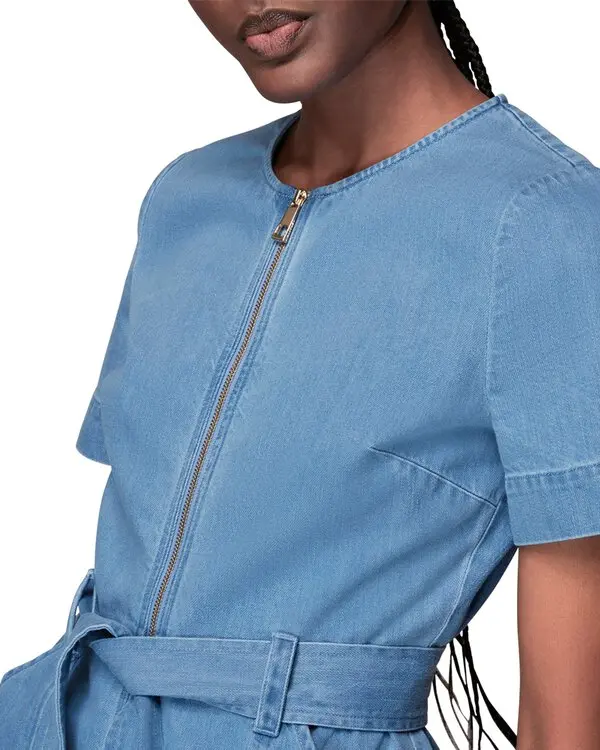 Whistles Short Sleeve Jumpsuit - Denim