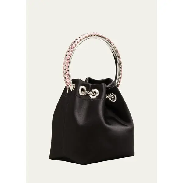 JIMMY CHOO Bon Bon Satin With Crystal Handle