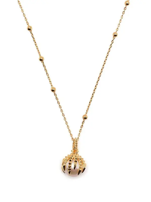 KASUN LONDON Dragon Pearl Pendant Necklace - Gold