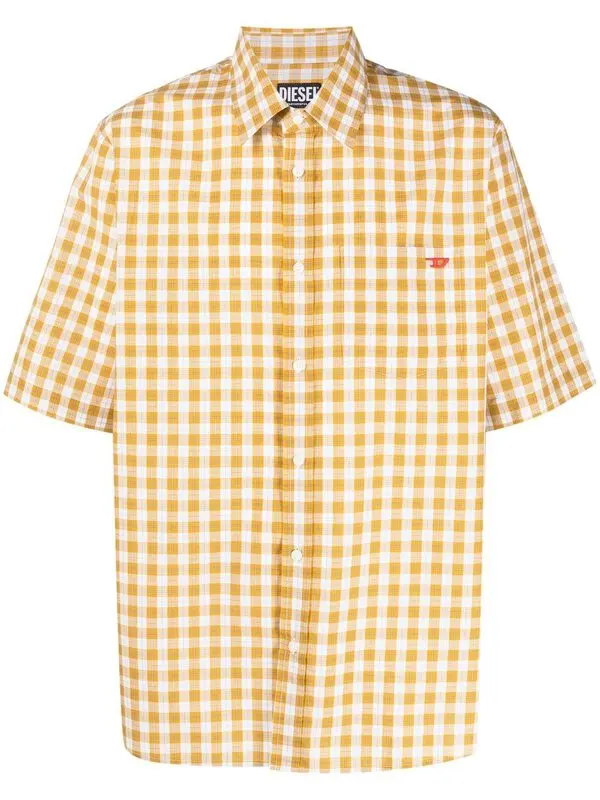 DIESEL® Gingham-print Short-sleeve Shirt