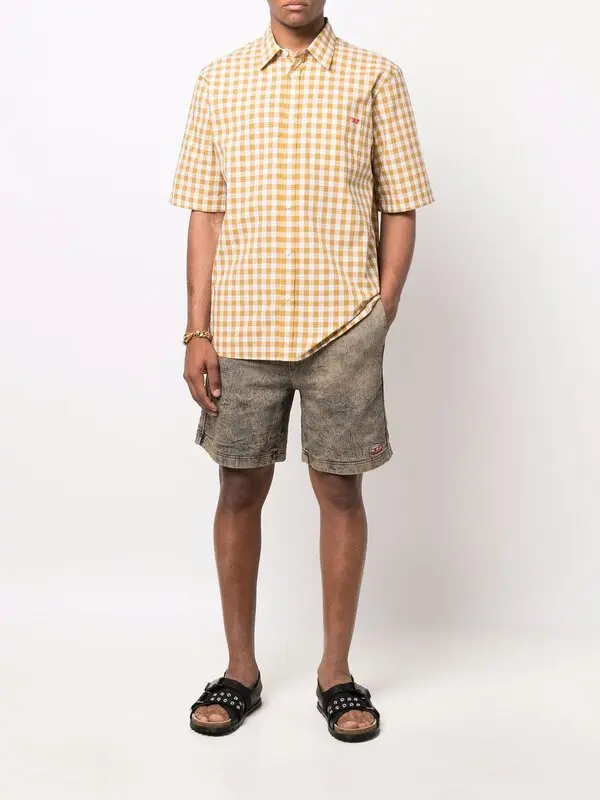 DIESEL® Gingham-print Short-sleeve Shirt