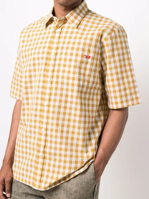 DIESEL® Gingham-print Short-sleeve Shirt