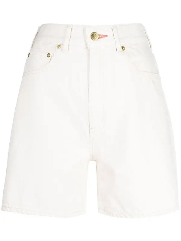 TU ES MON TRESOR High-rise Denim Shorts - White