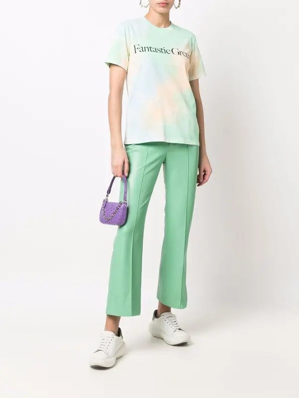 MSGM Slogan-print Cotton T-shirt - Green